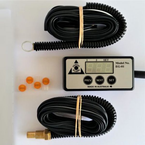 EG01 / 06 – Display with 1 x Engine Temp Sensor (bolt on) + 1 x Fluid ...